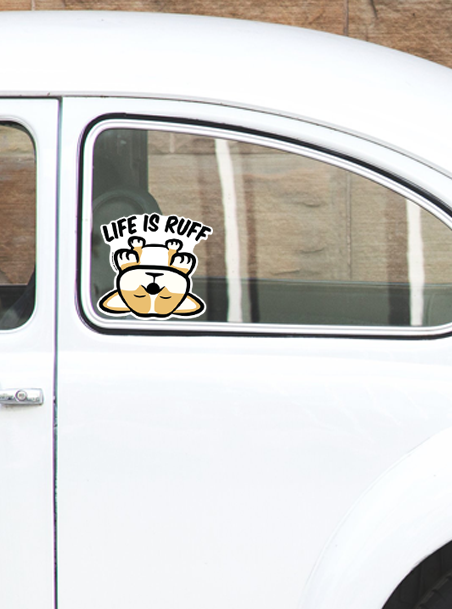 Life is Ruff Corgi Peeking Vinyl Sticker – Fantastic Fam Inc